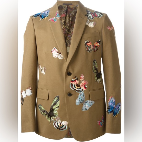 Valentino | Suits & Blazers | Mens Green Embroidered Butterfly Suit ...